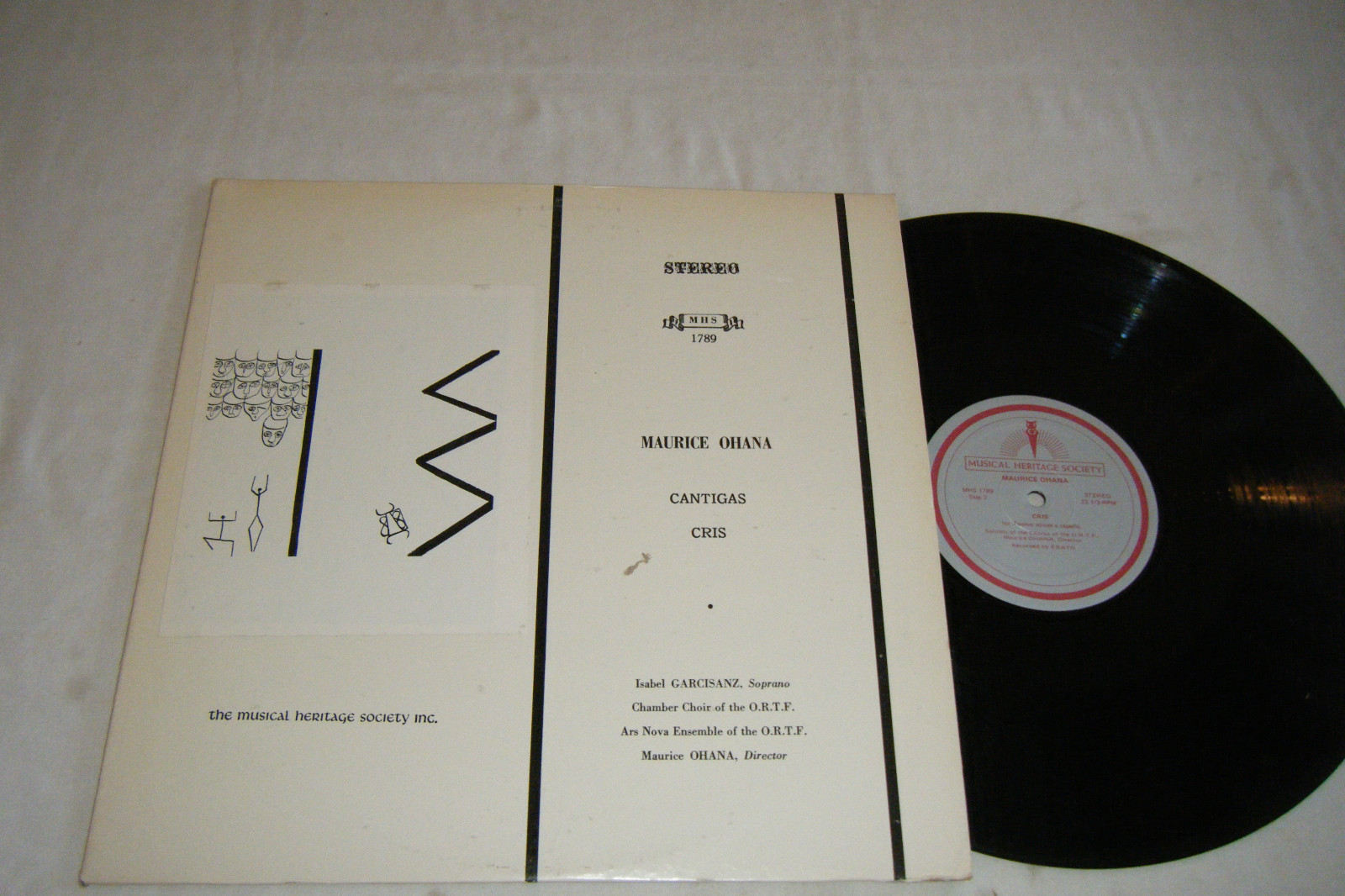 Lot of 2 MAURICE OHANA LPs MHS 1087, 1789 Chroal Works, Syllabaire Mint ...