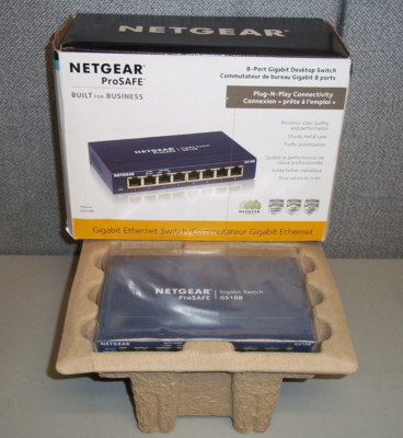 NETGEAR GS108 ProSafe (GS108-400NAS) 8 Port Gigabit Ethernet Switch ...