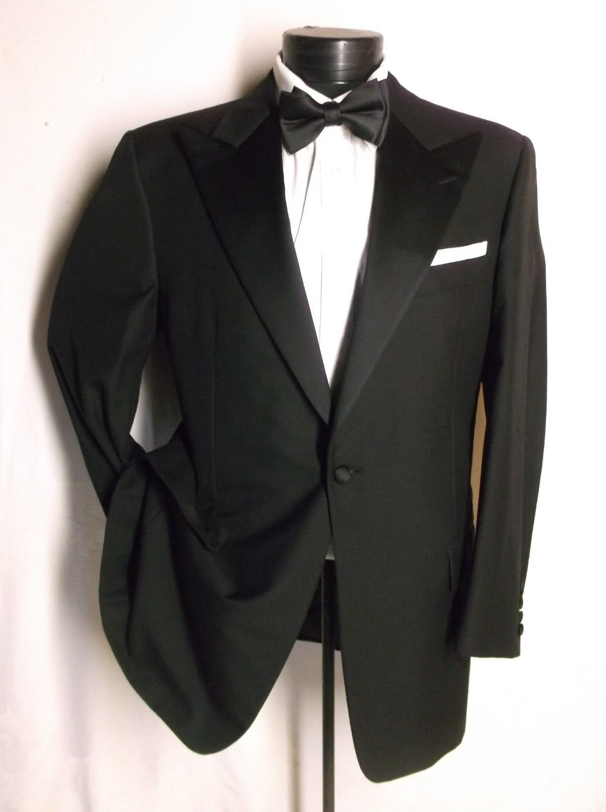 Hickey Freeman Men's 1-Button Tuxedo Blazer Jacket Black Peak Label ...