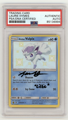 PSA Signed Laurie Hymes Pokémon Alolan Vulpix SV8/SV94 Shiny Holo Rare ...
