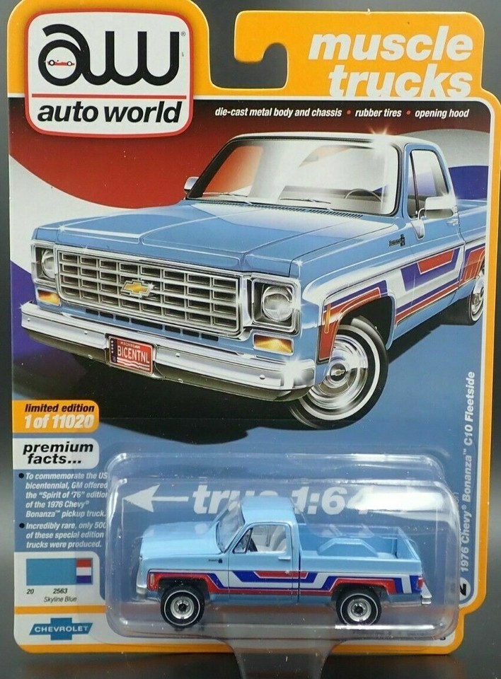 AUTO WORLD 1976 76 CHEVY BONANZA C-10 FLEETSIDE PICKUP TRUCK -Light ...
