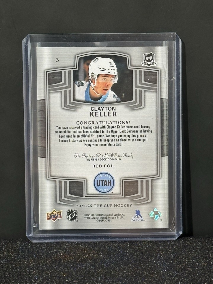 2024-25 The Cup Red Tag Patch Clayton Keller /4 Utah Mammoth Coyotes | eBay