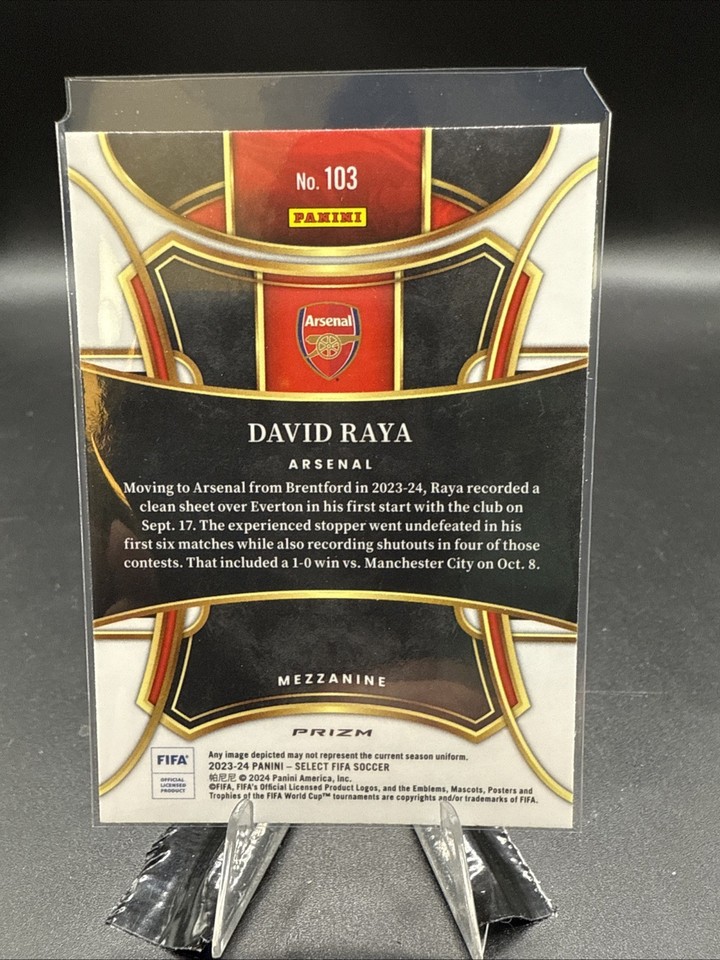 David Raya 2023-24 Panini Select FIFA PURPLE MOJO PRIZM MEZZANINE #103 ...