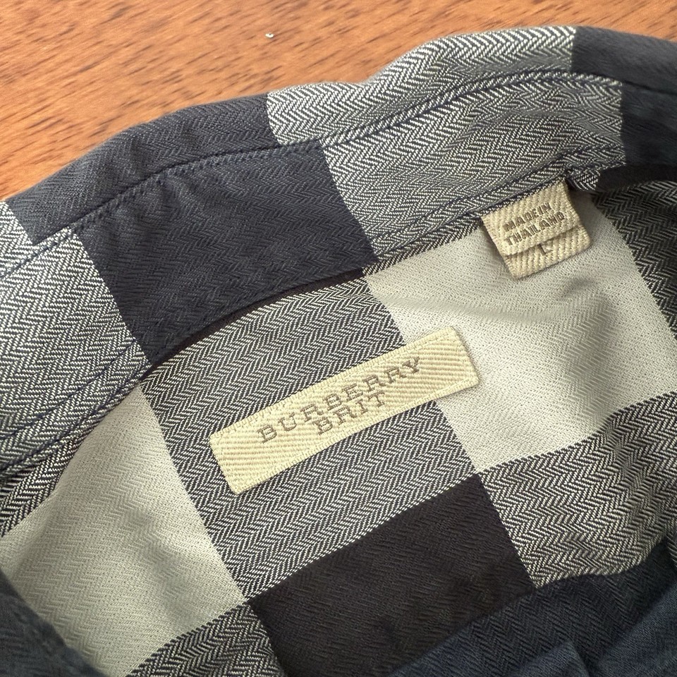 Burberry Brit Mens Nova Check Long Sleeve Tartan Button Up Shirt Blue ...