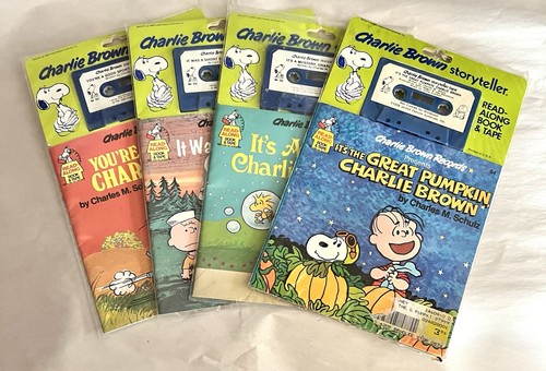 Lot Of 4 Snoopy Charlie Brown Read long Storybook w Audio CASSETTE ...