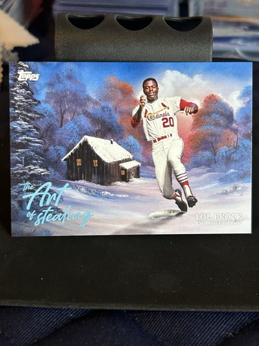 2025 Topps x Bob Ross The Joy of Baseball Art of Stealing Lou Brock AOS ...