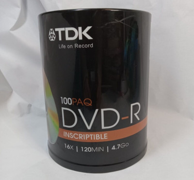 TDK Recordable DVDs DVD+R 16X 4.7 Gb 100 Pack - New & Sealed Silver | eBay