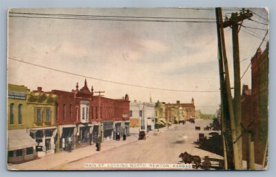 NEWTON KS MAIN STREET ANTIQUE POSTCARD | eBay