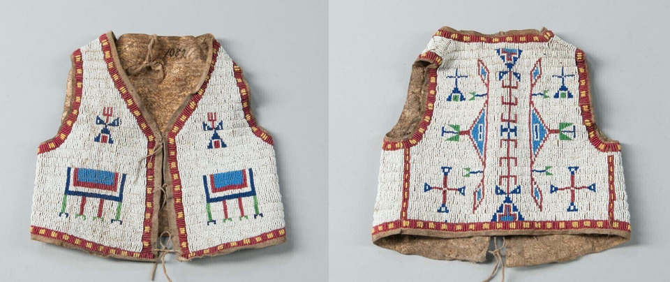 Old American Sioux Style Fully Handmade Beaded Powwow Regalia Vest ...