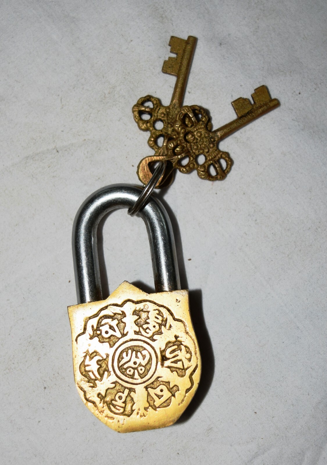 Religious Brass Padlock Handmade Ganesha Design Home Door Lock Unique ...