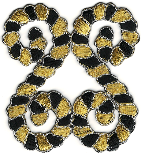 Fancy Gold Black Rope Scroll Crest Design Embroidery Patch | eBay