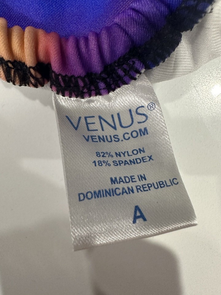 Venus Vibrant Tie Dye Bikini Triangle Top A & String Cheeky Bottoms Sz ...