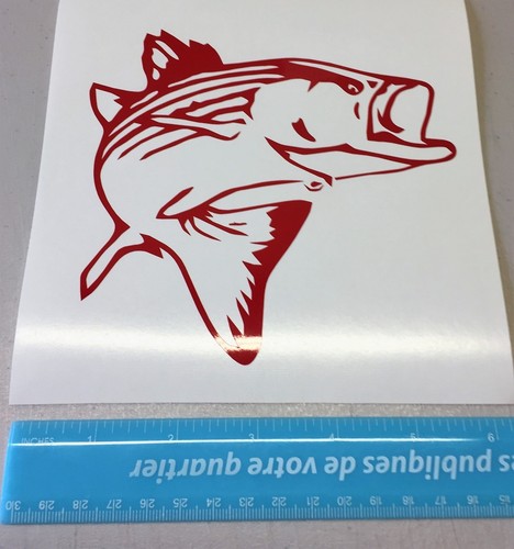 Fish Striped Bass decal, Bass Jump Offshore Fishing Vinyl Die Cut ...