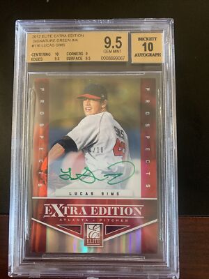 2012 Elite Extra Edition Green Ink Signatures Lucas Sims /10 Auto - BGS ...