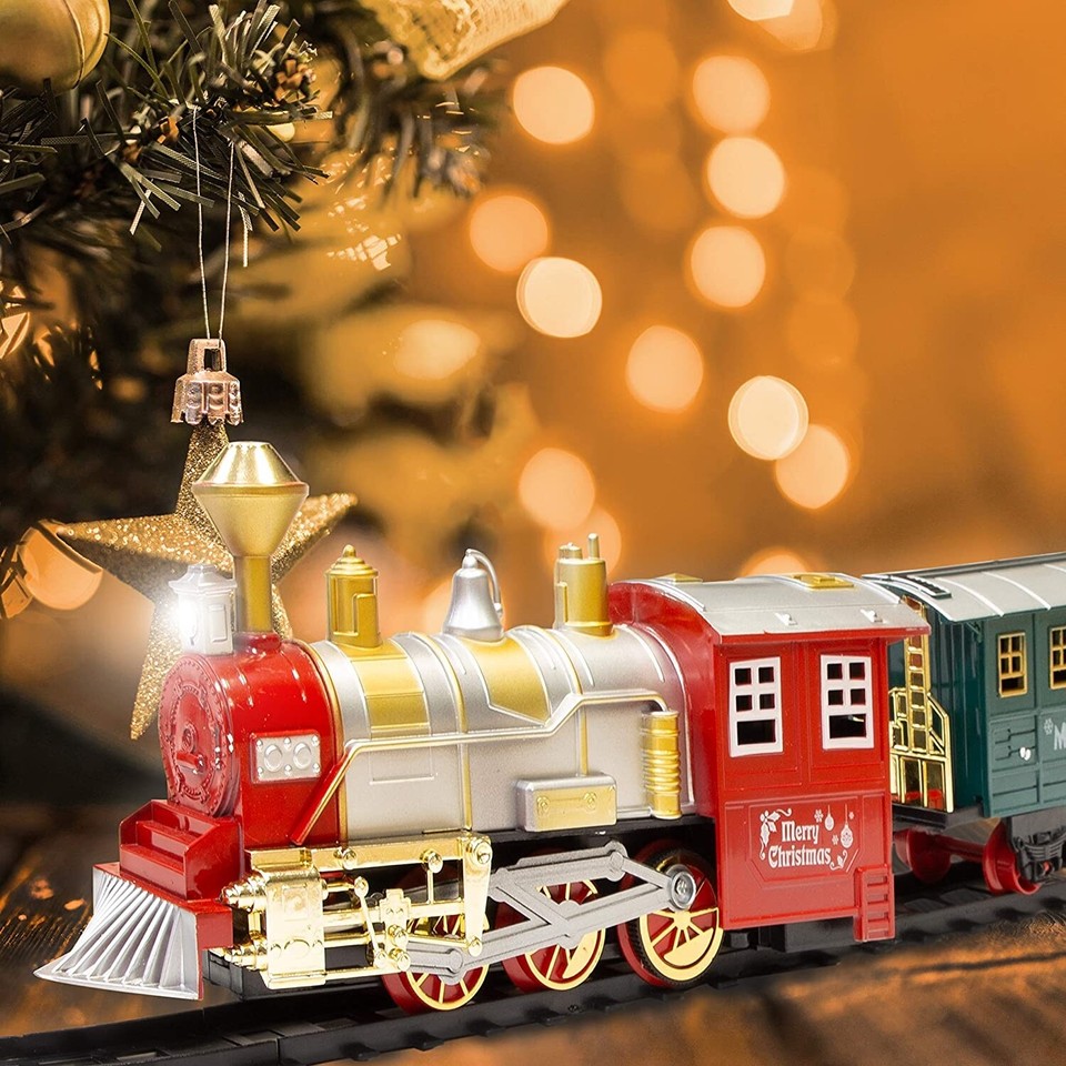 26 Pc Deluxe Santa Express Delivery Train Set Christmas Tree Sounds ...