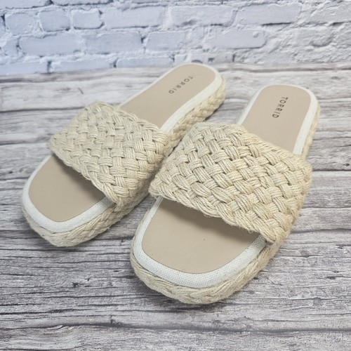 Women’s Torrid Woven Raffia Platform Extra Wide Slide Sandal Size 11WW ...