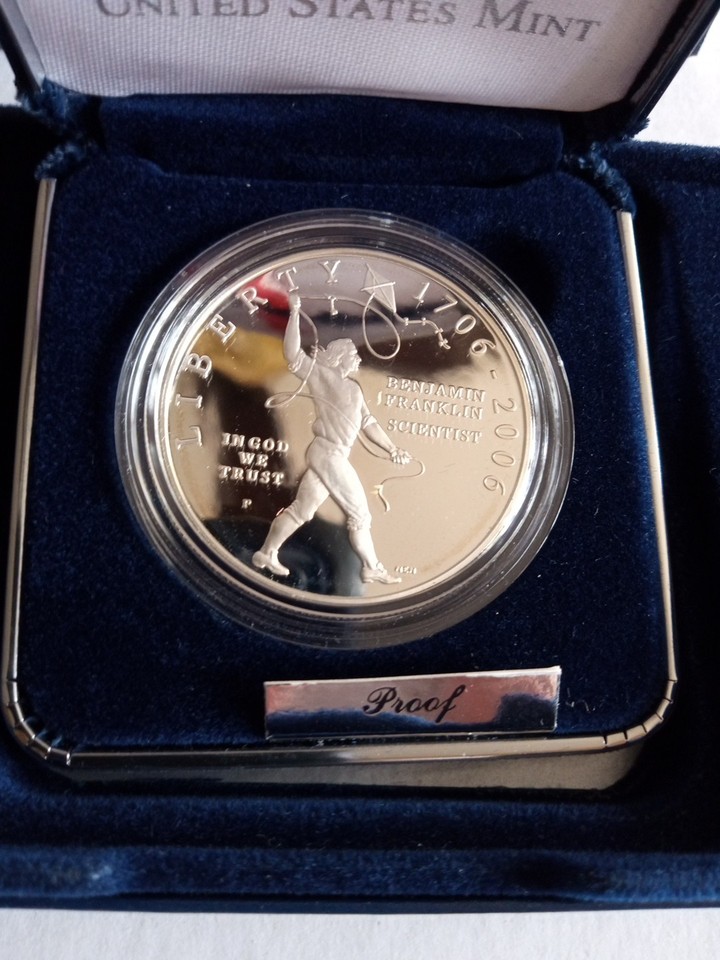 2006 Benjamin Franklin "Scientist" Proof Silver Dollar Commemorative ...