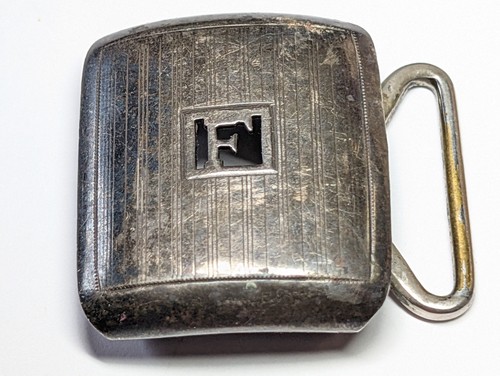 VINTAGE STERLING SILVER BELT BUCKLE F THE LETTER F PATENT | eBay