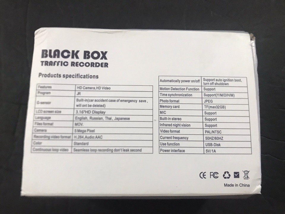 Black Box Traffic Recorder Dash Cam Model # D50 Super HD 1296P | eBay