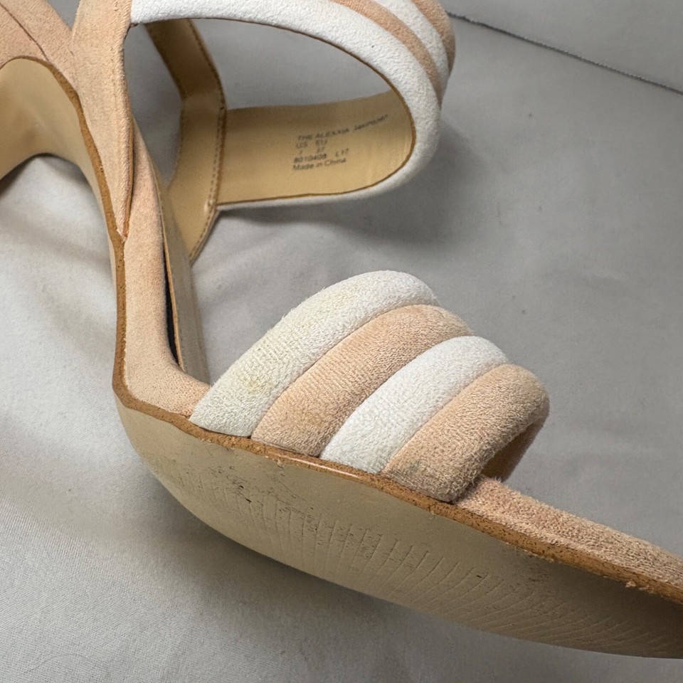 Katy Perry Women's The Alexxia Heeled 2 Tone Pink/White Suede Sandals ...