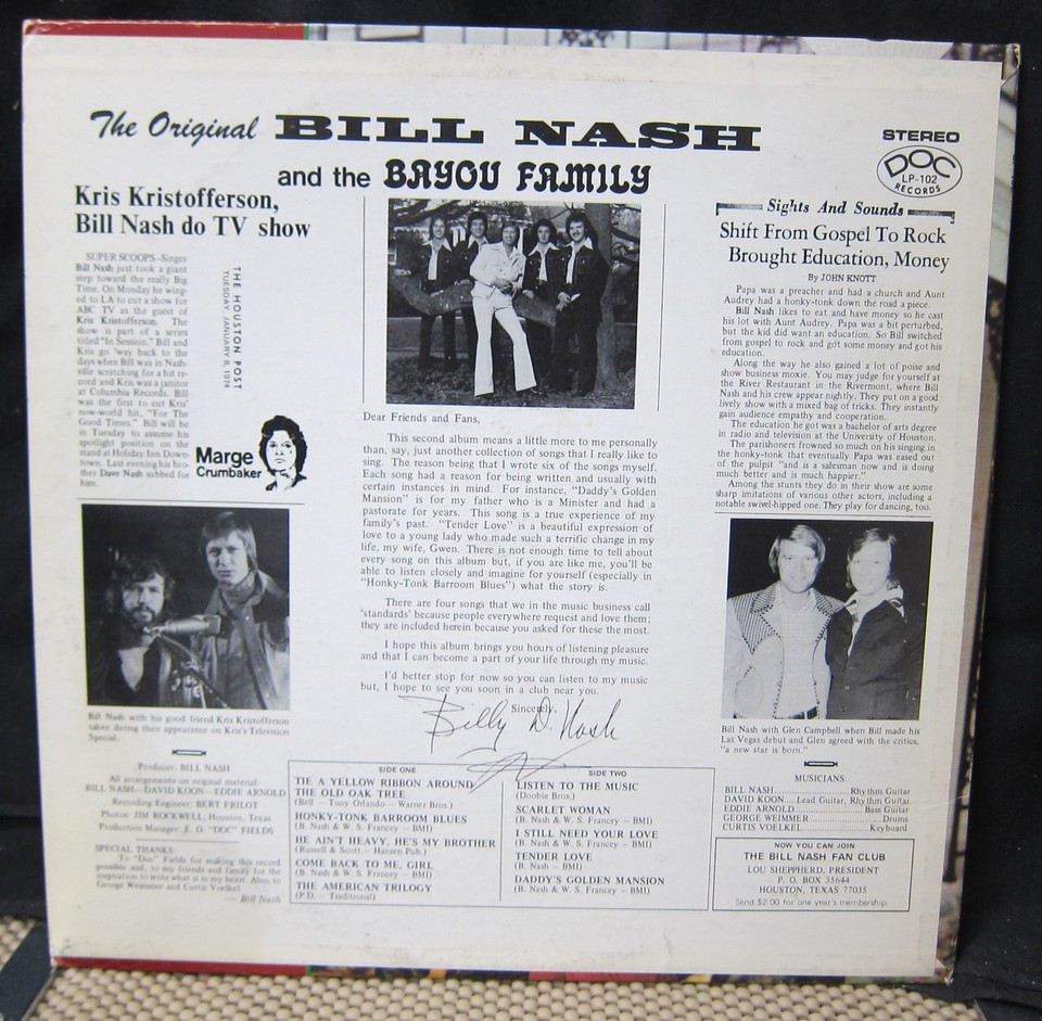 The Original Bill Nash - Doc LP 1974 | eBay