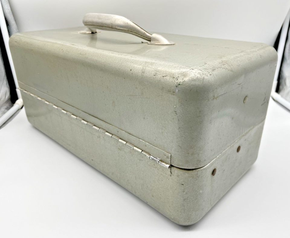 Vintage J.C. Higgins Metal Tackle Box, Silver, Clean! | eBay