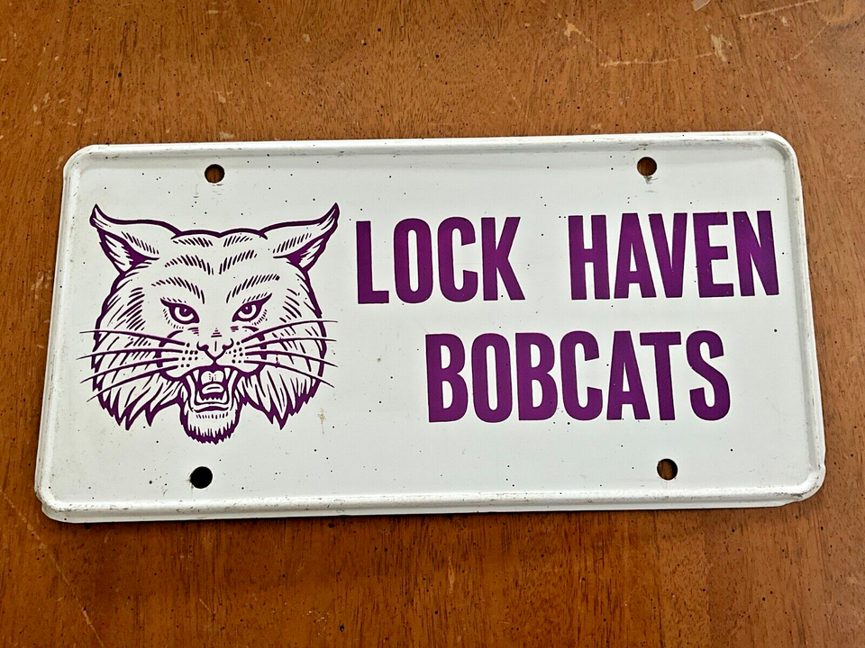 Lock Haven Bobcats License Plate Booster STEEL vintage Pennsylvania ...
