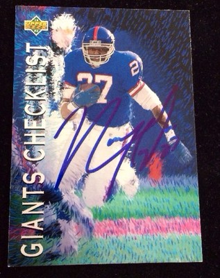 RODNEY HAMPTON 1993 UPPER DECK Autographed Signed FOOTBALL Card 78 ...