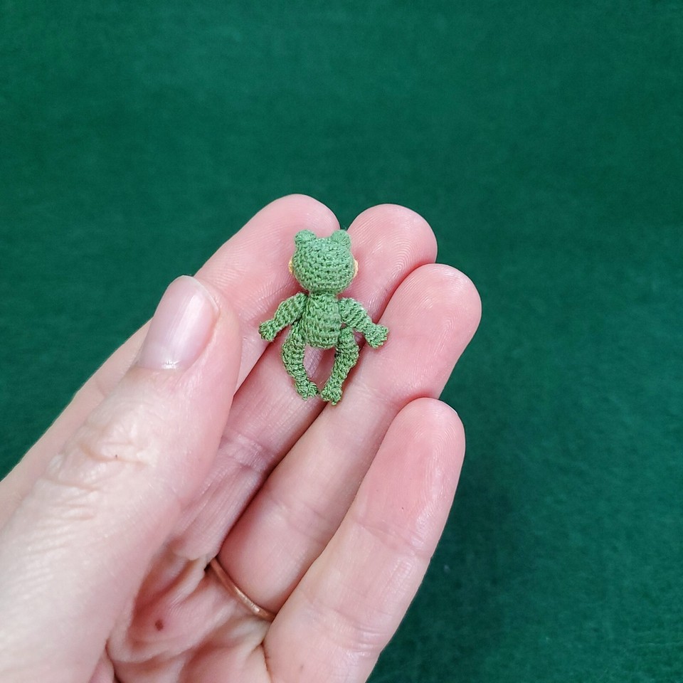Custom micro Frog. Dollhouse miniature. Doll pet tiny funny frog ...