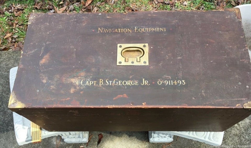 Military antique footlocker Maritime antique Wooden chest, locker ...