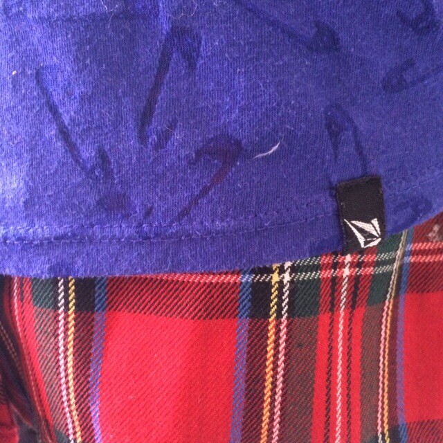 Volcom M royal blue top with see through safety pin pattern & Cut Out ...