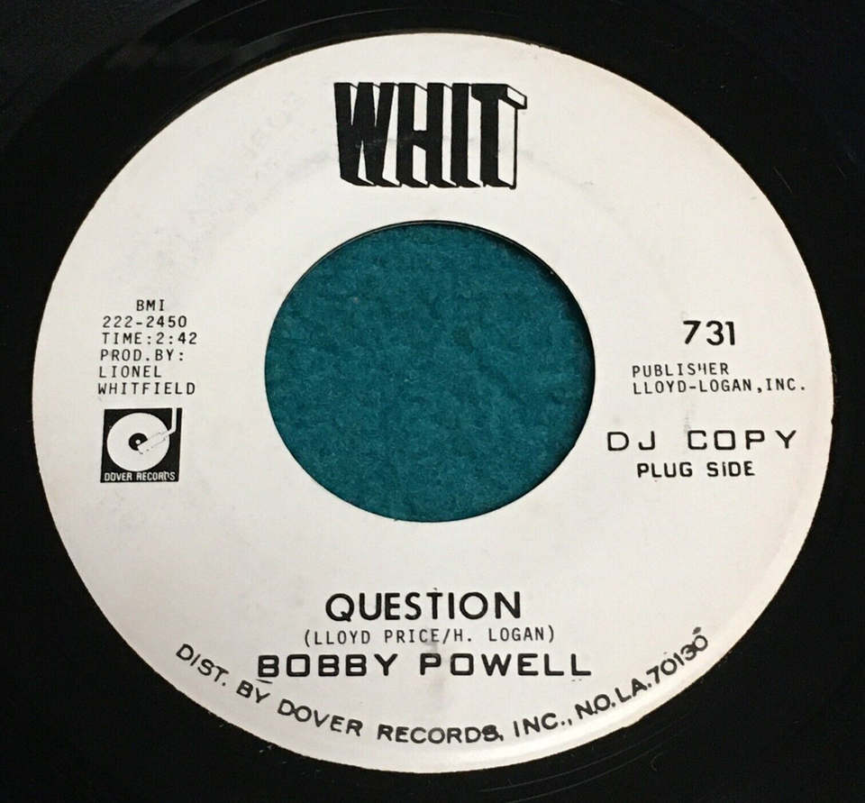 BOBBY POWELL "Just A Matter Of Time" PROMO 45 : Whit 731 @ Soul Funk ...