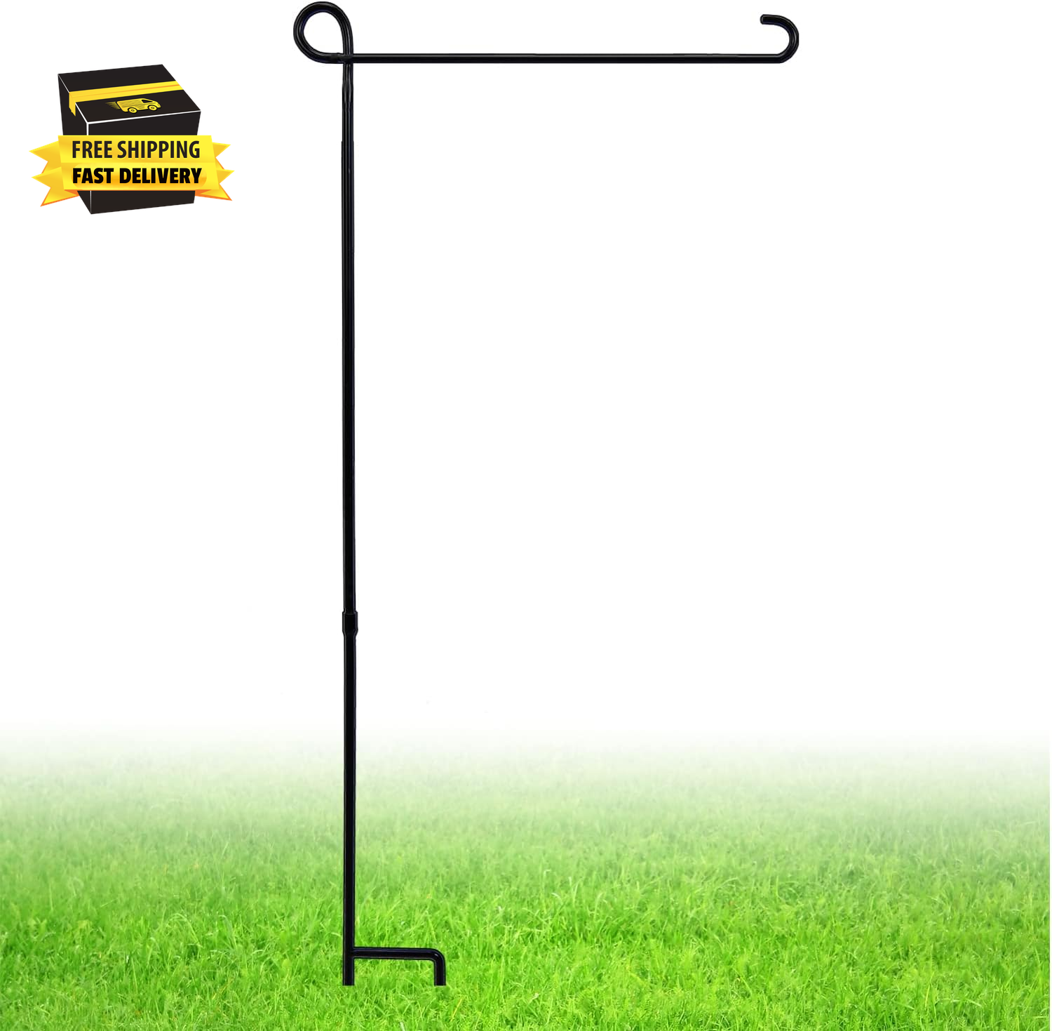 Garden Flag Stand, Thickened Pole Sturdy Straight Premium Metal Yard ...