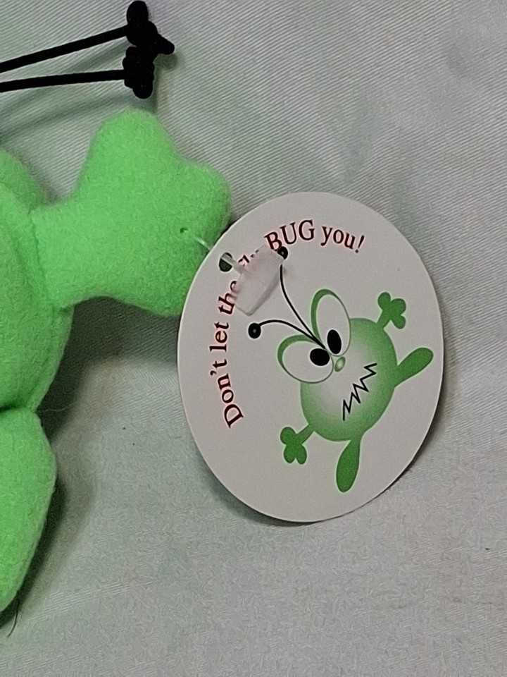 Flu Bug Keychain - Green Plush Toy - "Don't Let the Flu BUG You!" | eBay