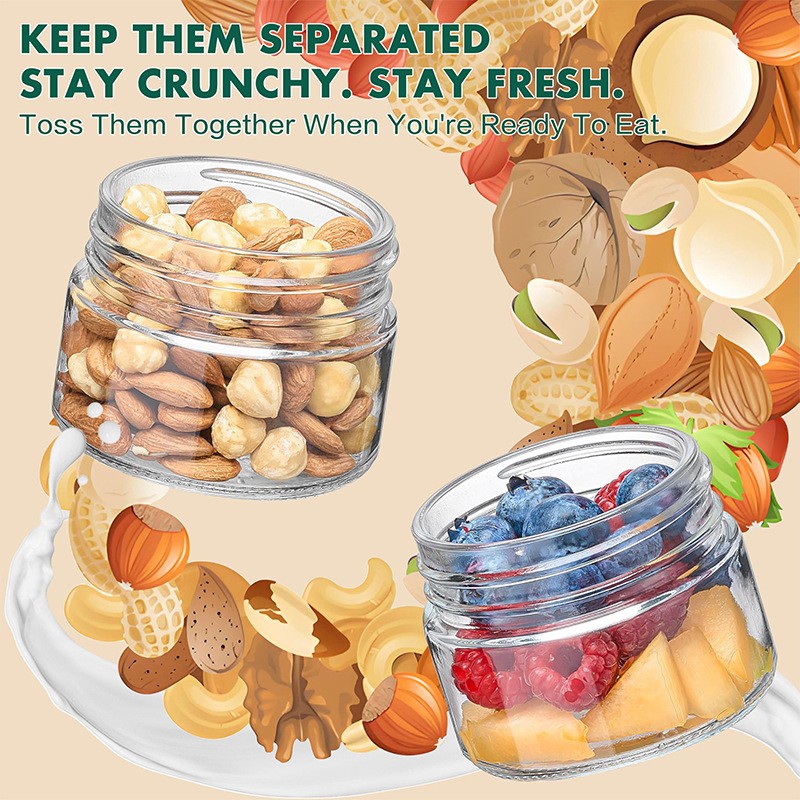 UK Double-Layer Food Storage Jar - Leakproof Seal Container for Dry/Wet ...