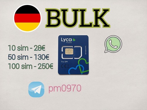 German sim card, Bulk sim cards lycamobile Germany, Wholesale, Lot of ...