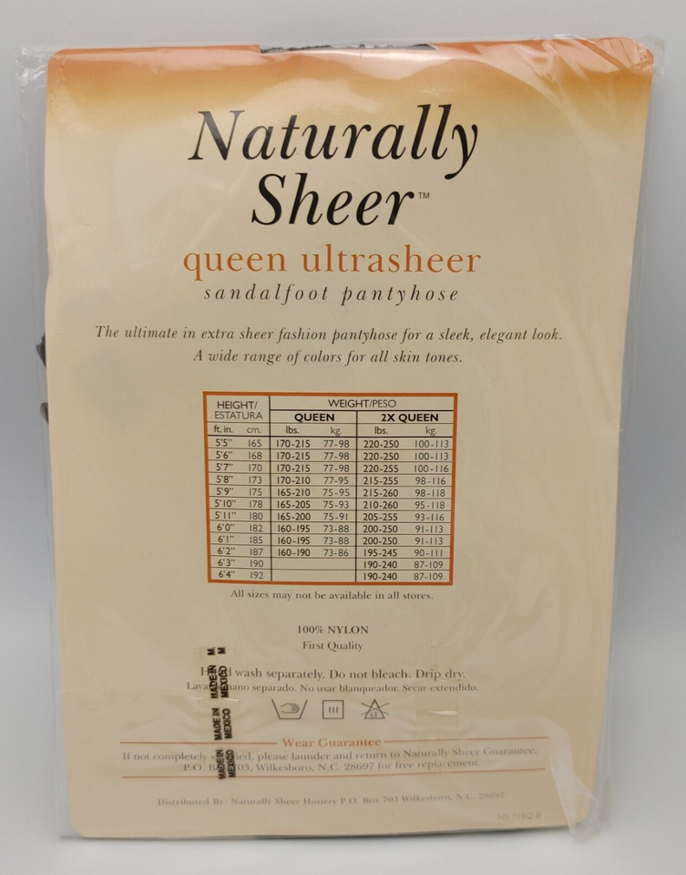 2 Pair Naturally Sheer Pantyhose Queen Size 2X Off Black Ultra Sheer ...