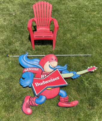 Vintage Budweiser Bud man Cardboard Cutout Beer Sign Display | eBay
