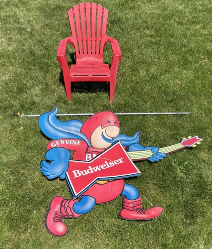 Vintage Budweiser Bud man Cardboard Cutout Beer Sign Display | eBay
