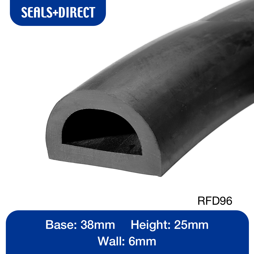 Boat Marine Rubber EPDM Rubbing Strake D Fender Section - RFD96 - 38mm ...