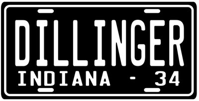 John Dillinger Great Depression Era Gangster 1934 Indiana License Plate ...