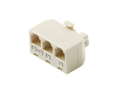 Steren Modular 4C 2-Line Telephone Triplex Adapter Ivory | eBay