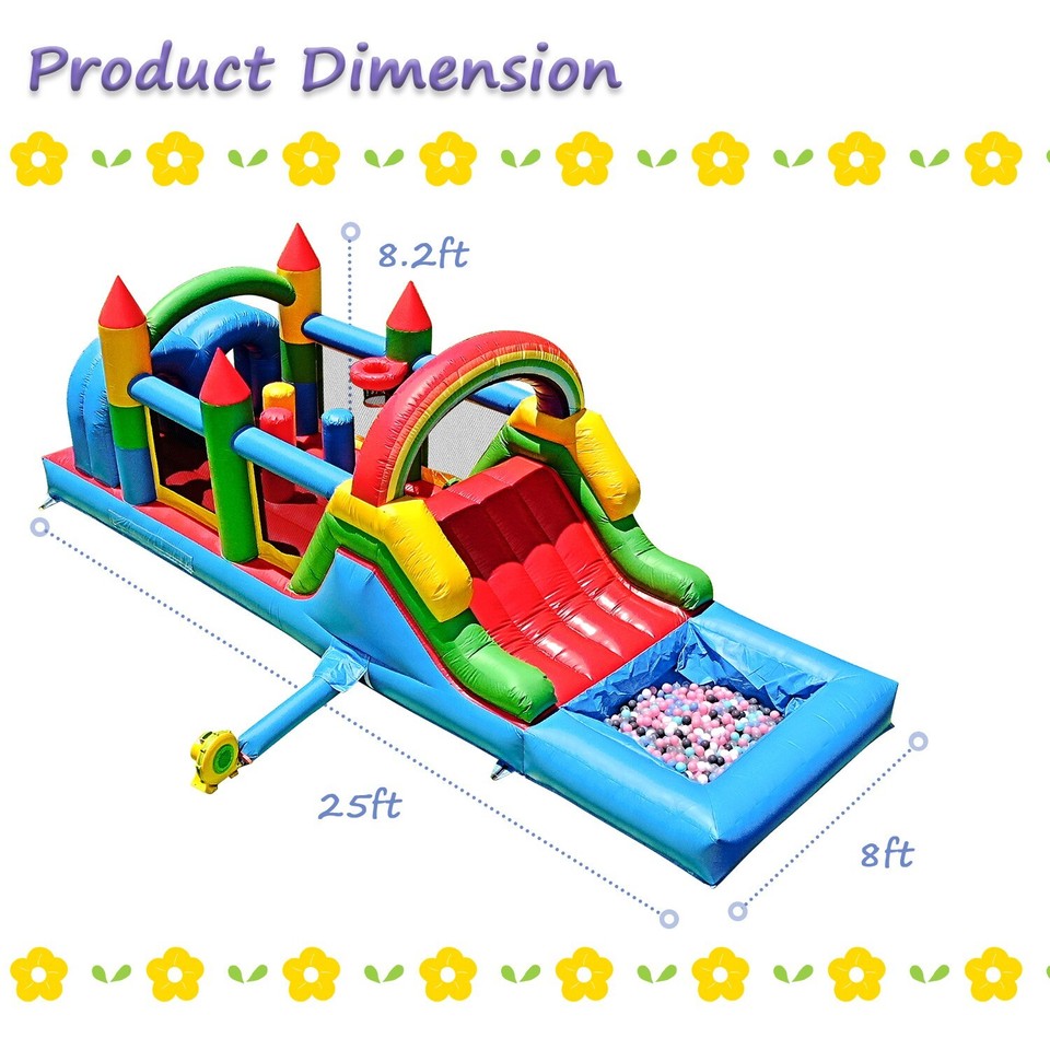 Commercial 25FT PVC Inflatable Bounce House Slides Obstacle Course for ...