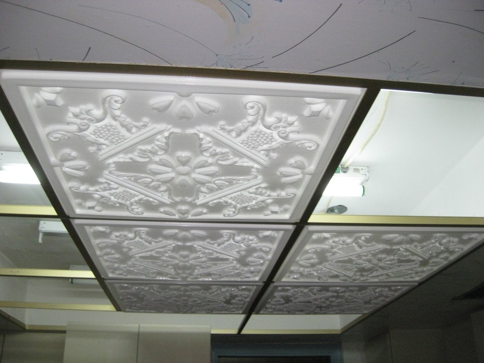 Faux Tin PVC Ceiling Tile for Glue Up or Drop In 24x24 #25 | eBay