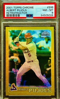 2001 Topps Chrome Albert Pujols RC Rookie Gold Retrofractor Refractor ...