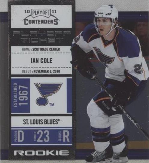 2010-11 Panini Playoff Contenders - Rookie Ticket Ian Cole #161 Playoff ...