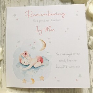 Personalised Baby Loss Remembering Loving Memory Sympathy Card Girl | eBay