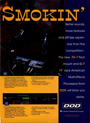1996 • DOD G7 FX7 print ad • Guitar Effects FX-7 G-7 Vintage 1990s ADV-61 | eBay