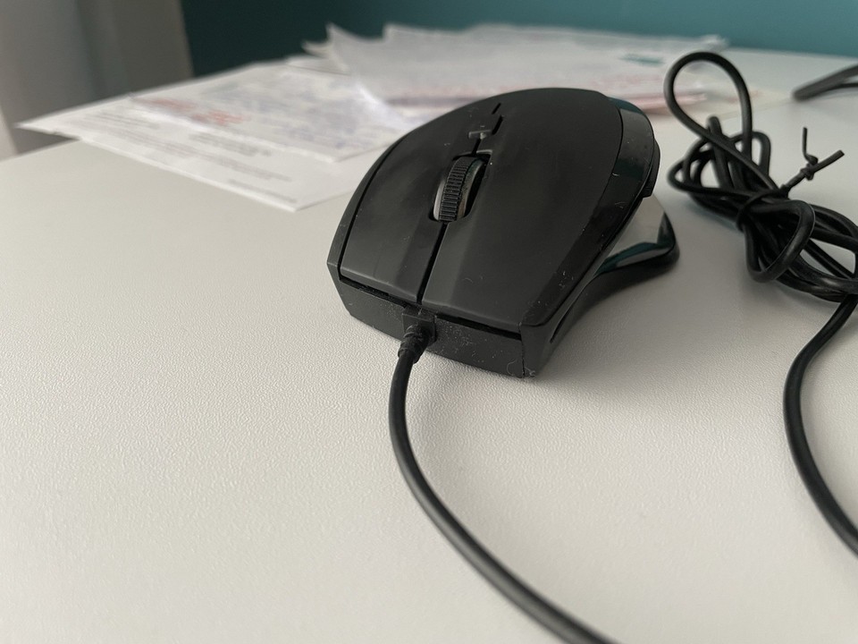 Advent AMWLC19 Optical Mouse Black Wired USB-C Scroll Wheel 3-Button ...