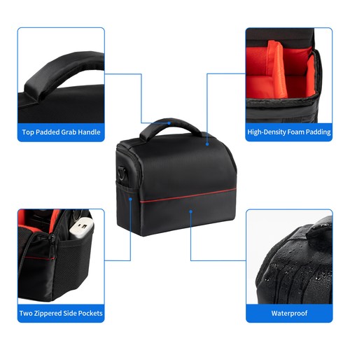 Waterproof DSLR Camera Bag Shoulder Lens Carry Case For Canon Nikon EOS ...